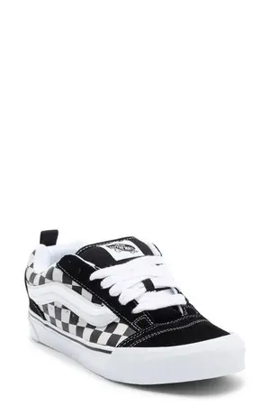 VANS Knu Skool Suede Low Top Sneakers - Checkerboard Black/true White