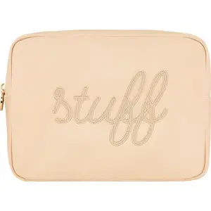 Stoney Clover Lane Large Embroidered Nylon Pouch - Sand