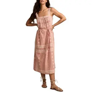 Lucky Brand Mixed Print Cotton Midi Sundress
