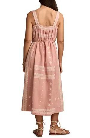 Lucky Brand Mixed Print Cotton Midi Sundress