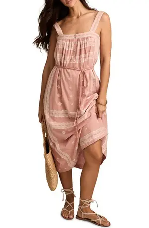 Lucky Brand Mixed Print Cotton Midi Sundress