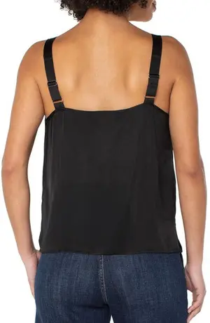 LIVERPOOL Lace Trim Satin Camisole - Black