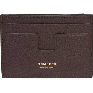 TOM FORD T-line Soft Grain Leather Card Holder - 1r011 Oxblood