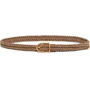 TOM FORD Angled Buckle Woven Belt - Taupe