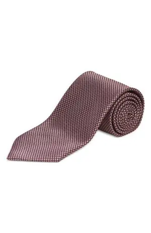 TOM FORD Microhoundstooth Silk Neck Tie Dp310 Blush Pink