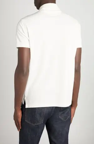 TOM FORD Lyocell & Cotton Piqué Polo - White