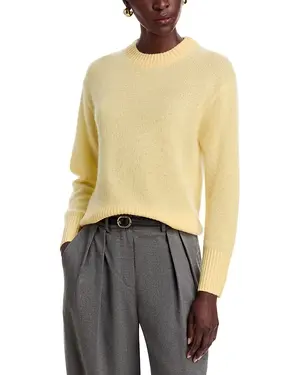 Bloomingdale'S Boxy Crewneck Cashmere Sweater - Straw