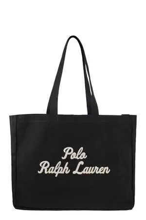 Ralph Lauren Embroidered Canvas Tote - Black