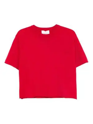 LISA YANG Short-sleeve Cashmere Top - Red
