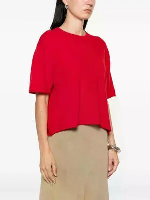 LISA YANG Short-sleeve Cashmere Top - Red