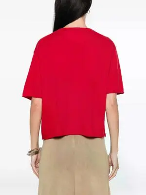 LISA YANG Short-sleeve Cashmere Top - Red