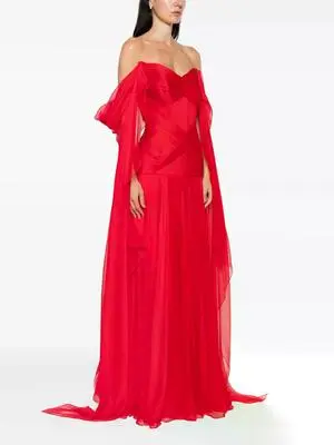 M.MARQUISE Monica Pleated Ruffled Dress