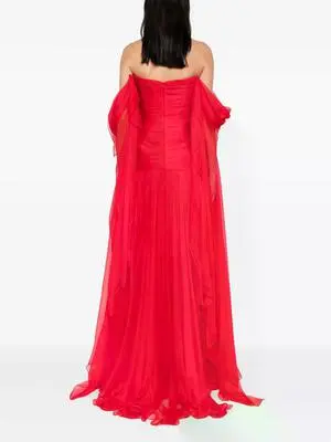 M.MARQUISE Monica Pleated Ruffled Dress