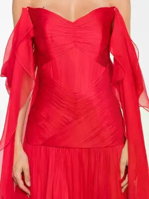 M.MARQUISE Monica Pleated Ruffled Dress