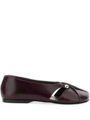 ALOHAS Cut-out Leather Ballet Flats
