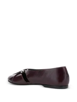 ALOHAS Cut-out Leather Ballet Flats