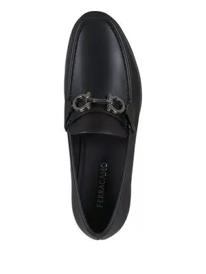 FERRAGAMO Gancini Loafers - Black