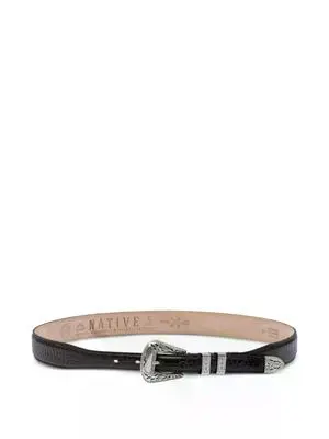 ADRIANO MENEGHETTI ADRIANO MENEGHETTI Crocodile-Effect Leather Belt