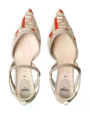 Fendi Colibrì Ff-motif Slingback Pumps - Neutrals