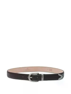 ADRIANO MENEGHETTI Embellished-buckle Leather Belt - Brown