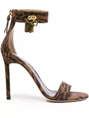 TOM FORD 105mm Padlock-detail Leopard-print Sandals