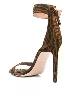 TOM FORD 105mm Padlock-detail Leopard-print Sandals