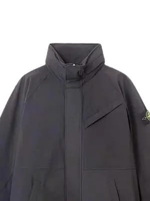 Stone Island High-neck Patch-pocket Coat - Blue