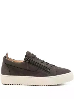 GIUSEPPE ZANOTTI Frankie Zip-detail Leather Sneakers - Brown