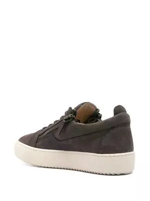 GIUSEPPE ZANOTTI Frankie Zip-detail Leather Sneakers - Brown