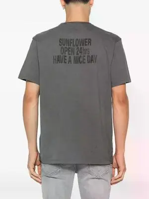 SUNFLOWER Oval-logo Cotton T-shirt