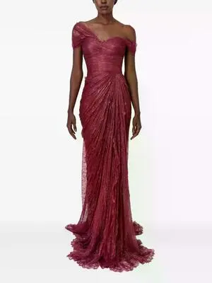 IRIS SERBAN Eleria Draped Lace Gown
