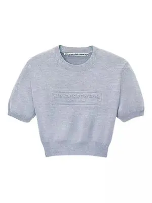 Alexander Wang Logo-embossed Knit Top - Grey