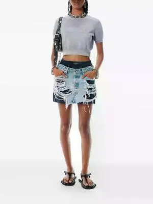 Alexander Wang Logo-embossed Knit Top - Grey