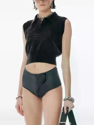 Alexander Wang Logo-embossed Sleeveless Polo Top
