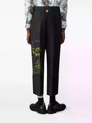 Thom Browne Floral-embroidered Trousers