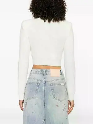 SELF-PORTRAIT Embellished Knit Cardigan - Neutrals