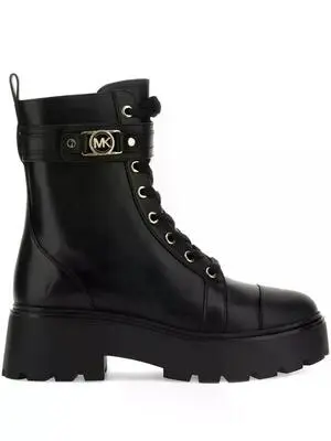 Michael Kors Buckle-strap Lace-up Combat Boots