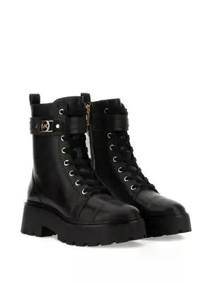 Michael Kors Buckle-strap Lace-up Combat Boots