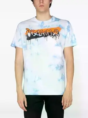 DISCLAIMER Tie-dye Graffiti-print T-shirt - White