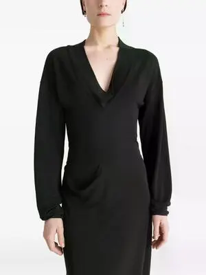 LEMAIRE Draped V-neck Midi Dress