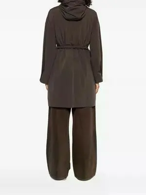 Moncler Drawstring-waist Hooded Coat - Brown