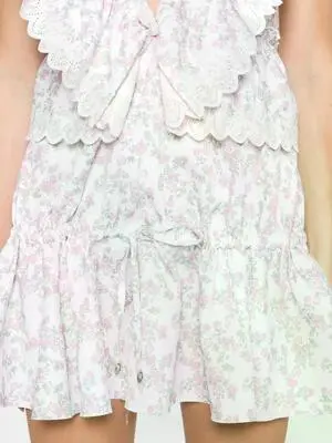 Coperni Floral-print Ruffled Dress - White