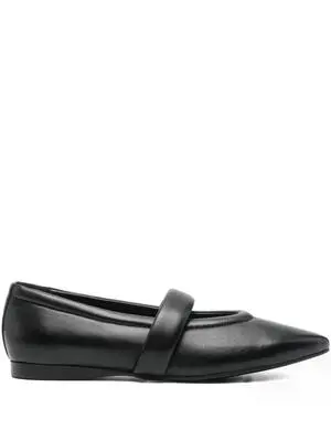 EVALUNA Pointed-toe Ballet Flats - Black