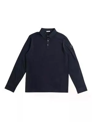Moncler Long-sleeve Button-down Polo Shirt - Blue