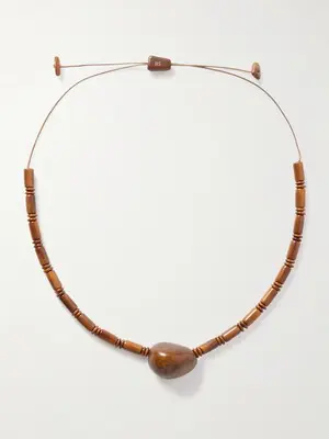 HUNTING SEASON The Choker Tagua And Leather Necklace - Brown