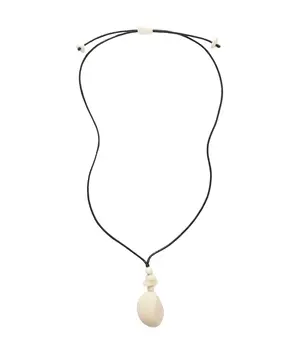HUNTING SEASON Pendant Tagua And Leather Necklace - Neutrals