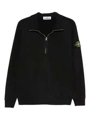 Stone Island Half-Zip Patch Sweatshirt Black
