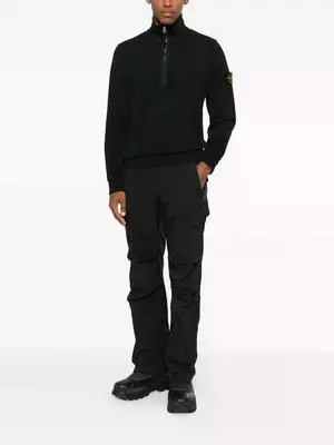 Stone Island Half-zip Patch Sweatshirt - Black