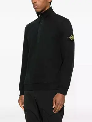 Stone Island Half-zip Patch Sweatshirt - Black