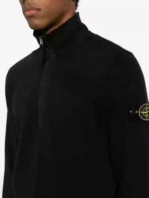 Stone Island Half-zip Patch Sweatshirt - Black